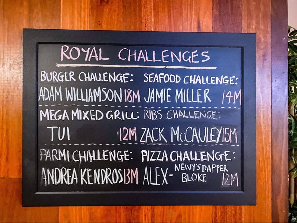 Menu at The Royal Inn pub & bar, Waratah