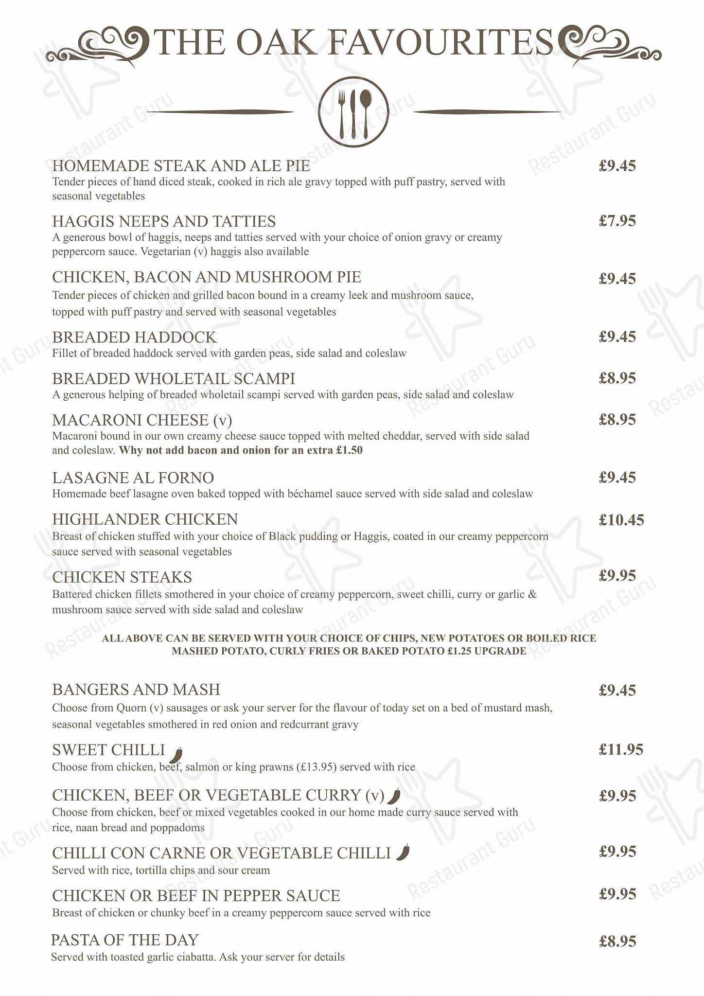 Menu at Royal Oak Alloa pub & bar, Alloa