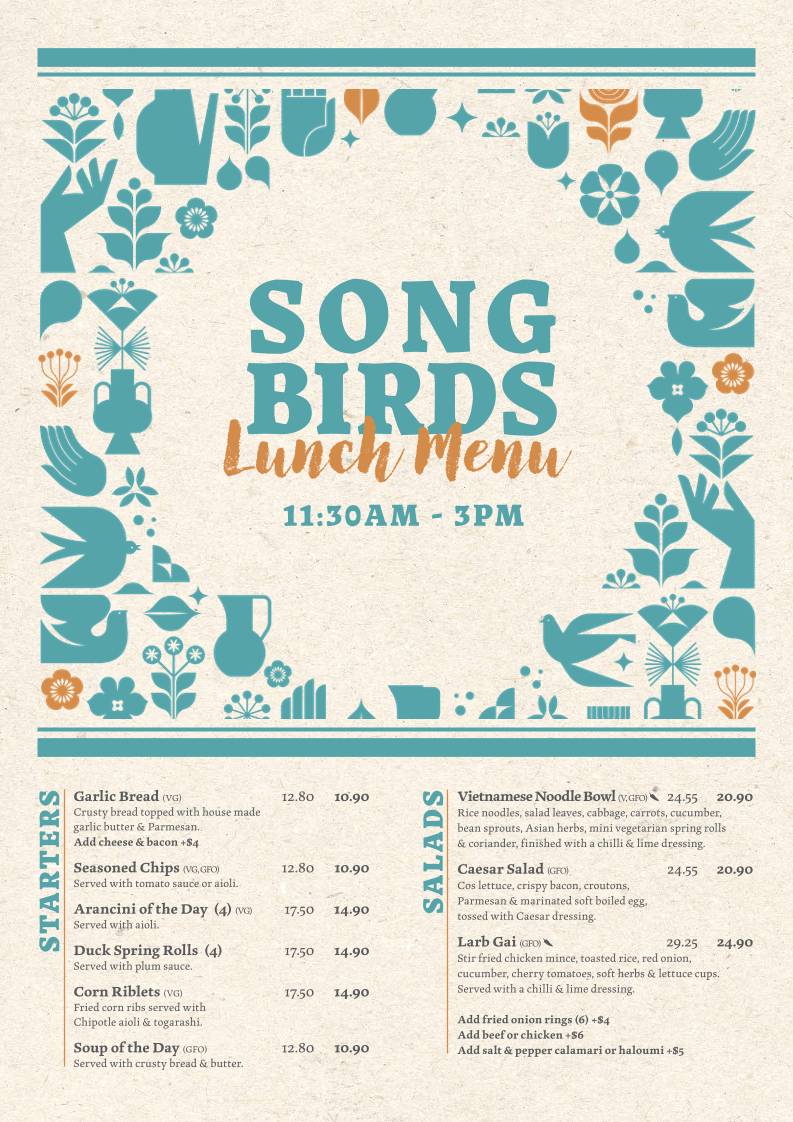 Menu at The Sands Social restaurant, Sandgate