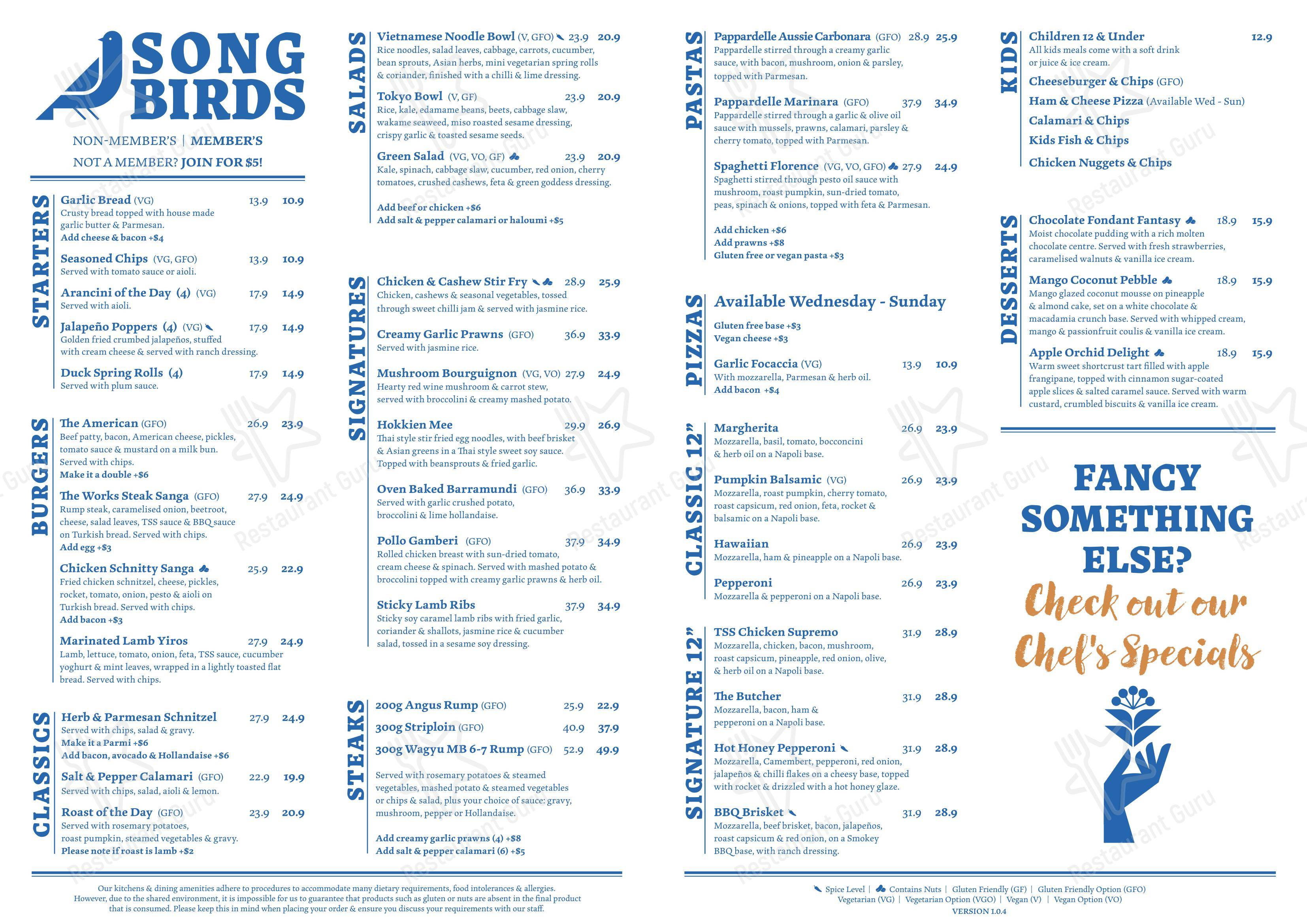 Menu at The Sands Social restaurant, Sandgate