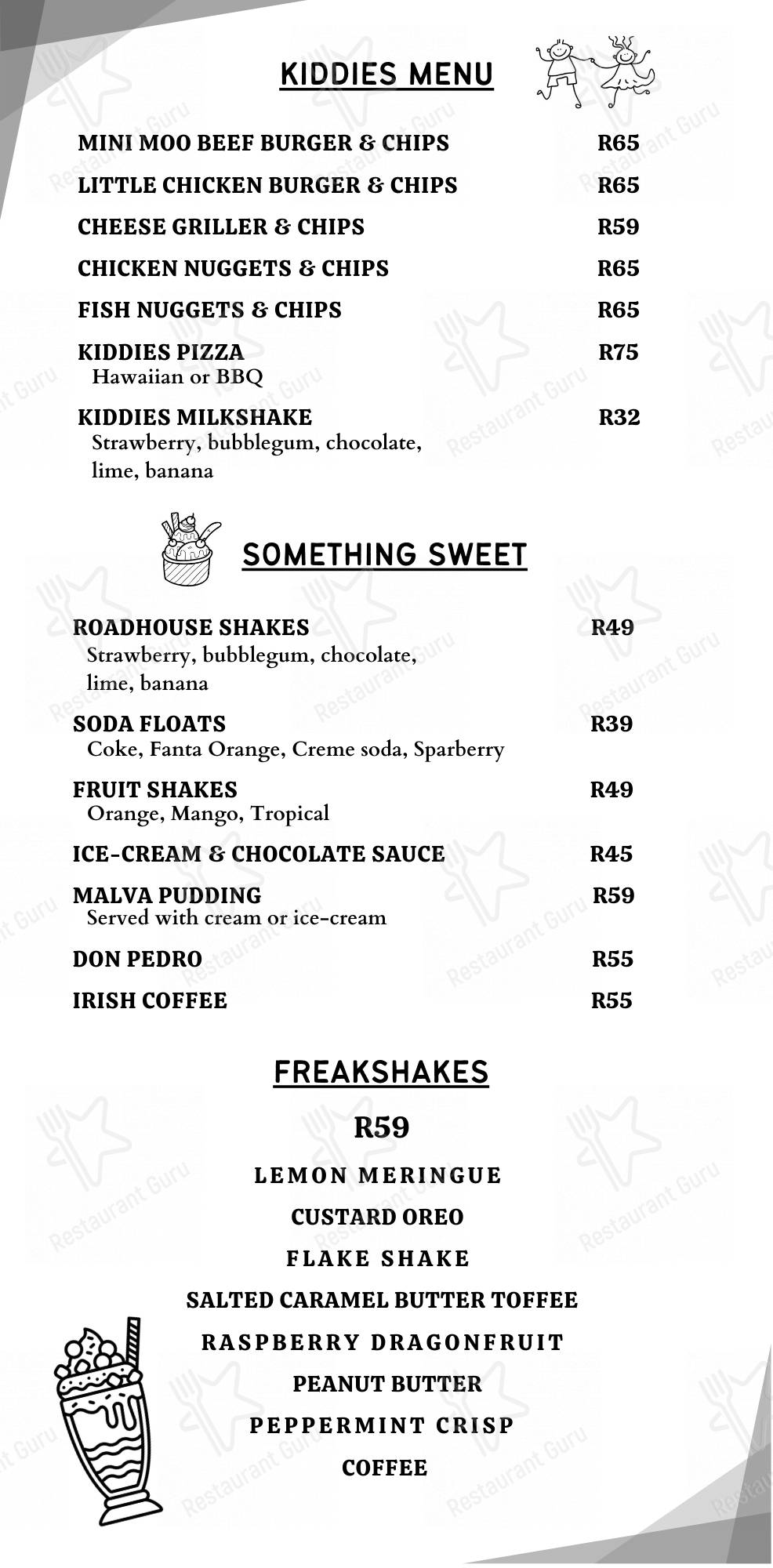 Menu at The Sandstone - Saldanha Bay restaurant, Saldanha