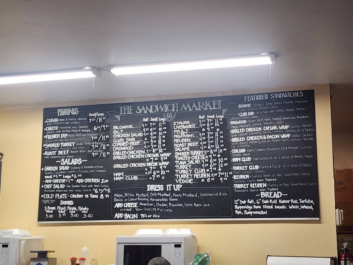 Menu at The Sandwich Market restaurant, Elizabeth City