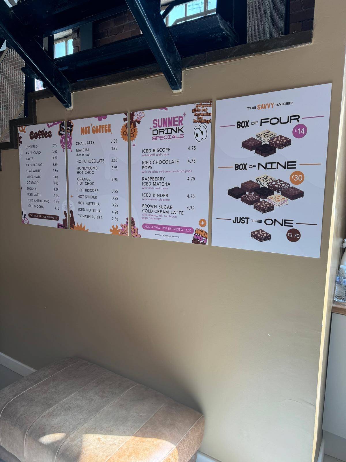 Menu at The Savvy Baker, Chesterfield