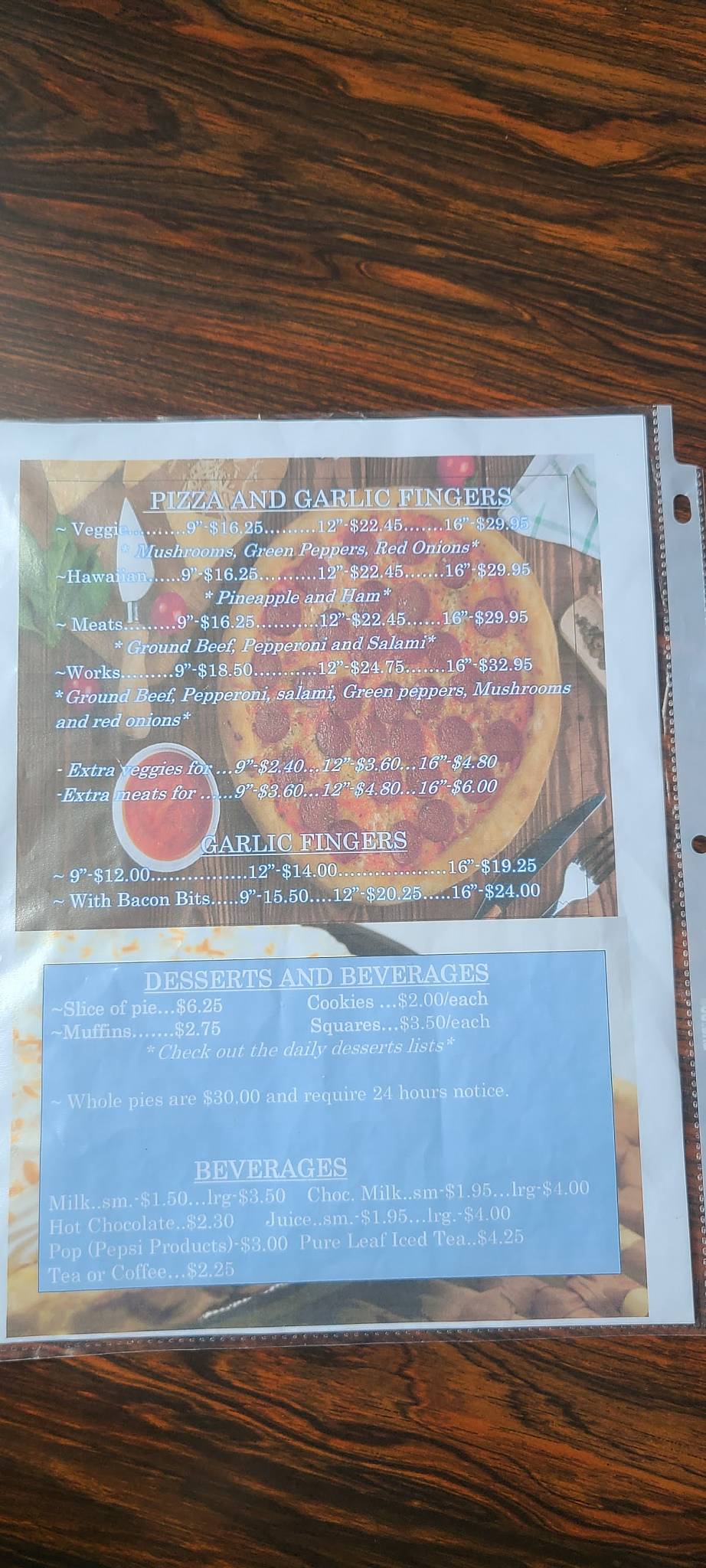 Menu at The Seaquel restaurant, Grand Manan