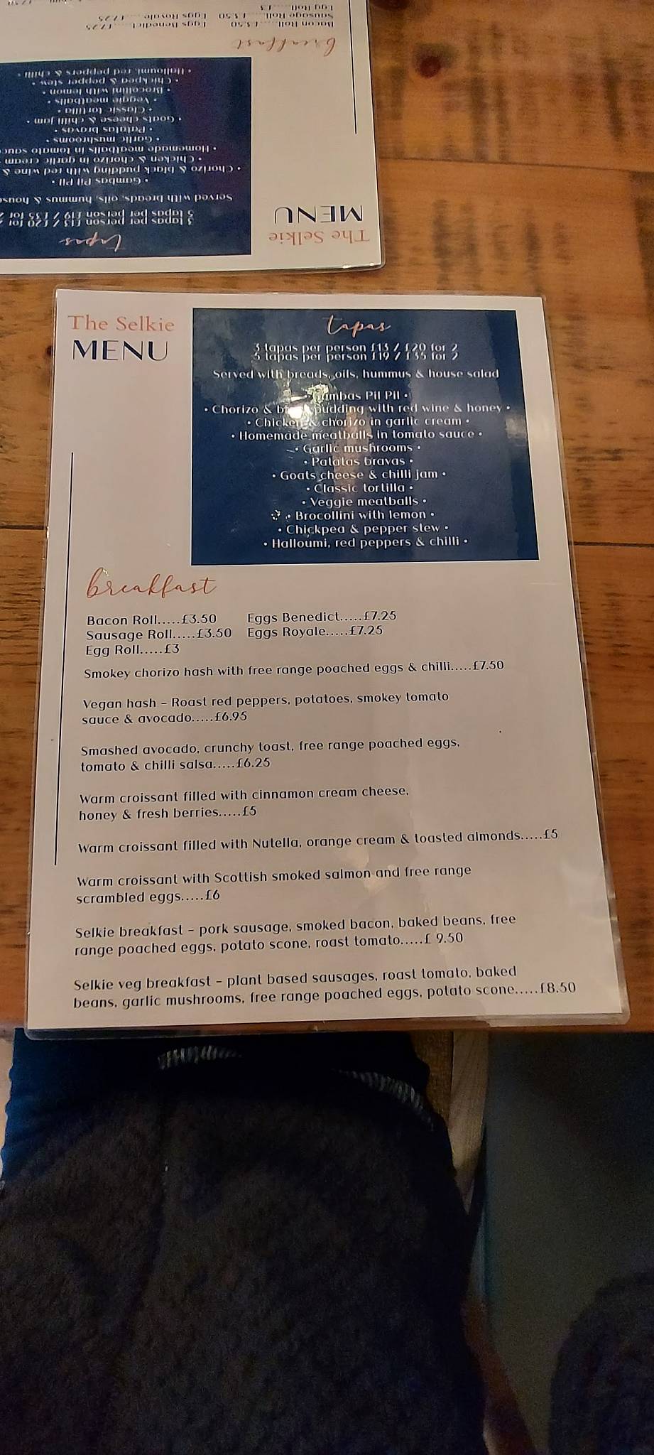 Menu at The Selkie pub & bar, Dundee