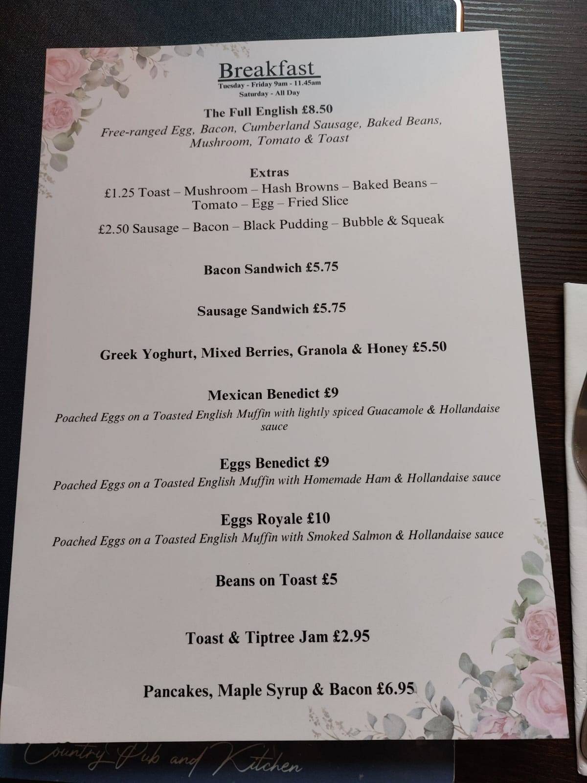 Menu at The Shepherd and Dog restaurant, Billericay