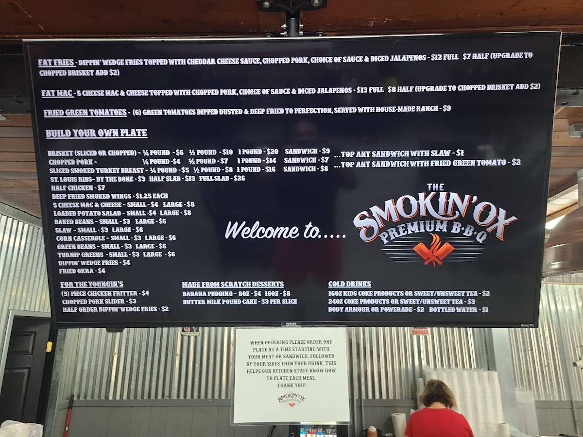 Menu at The Smokin´OX Premium BBQ, Winter Haven