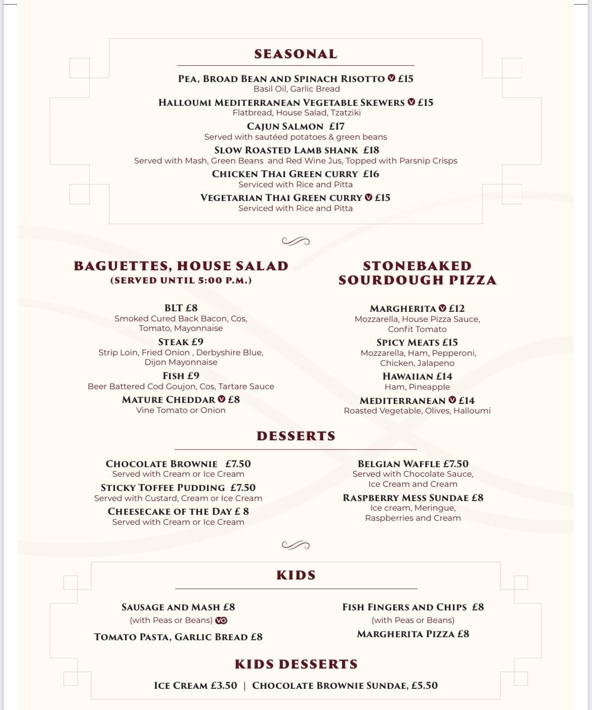Menu at The Stanhope Arms pub & bar, Ilkeston