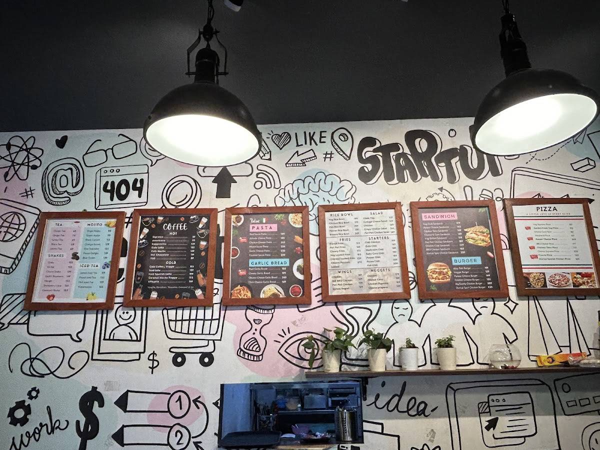 Menu at The Startup Cafe, Bengaluru