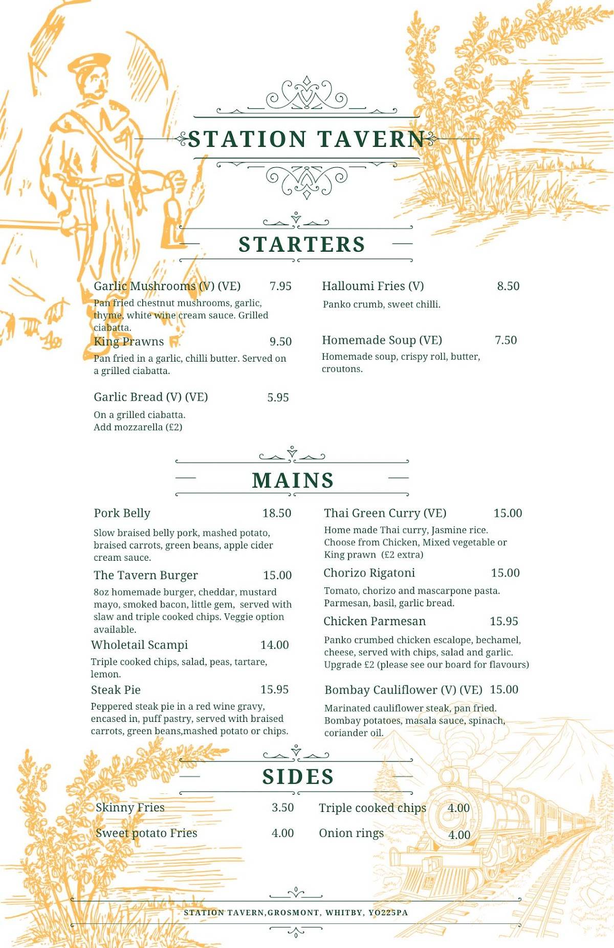 Menu at The Station Tavern pub & bar, Grosmont
