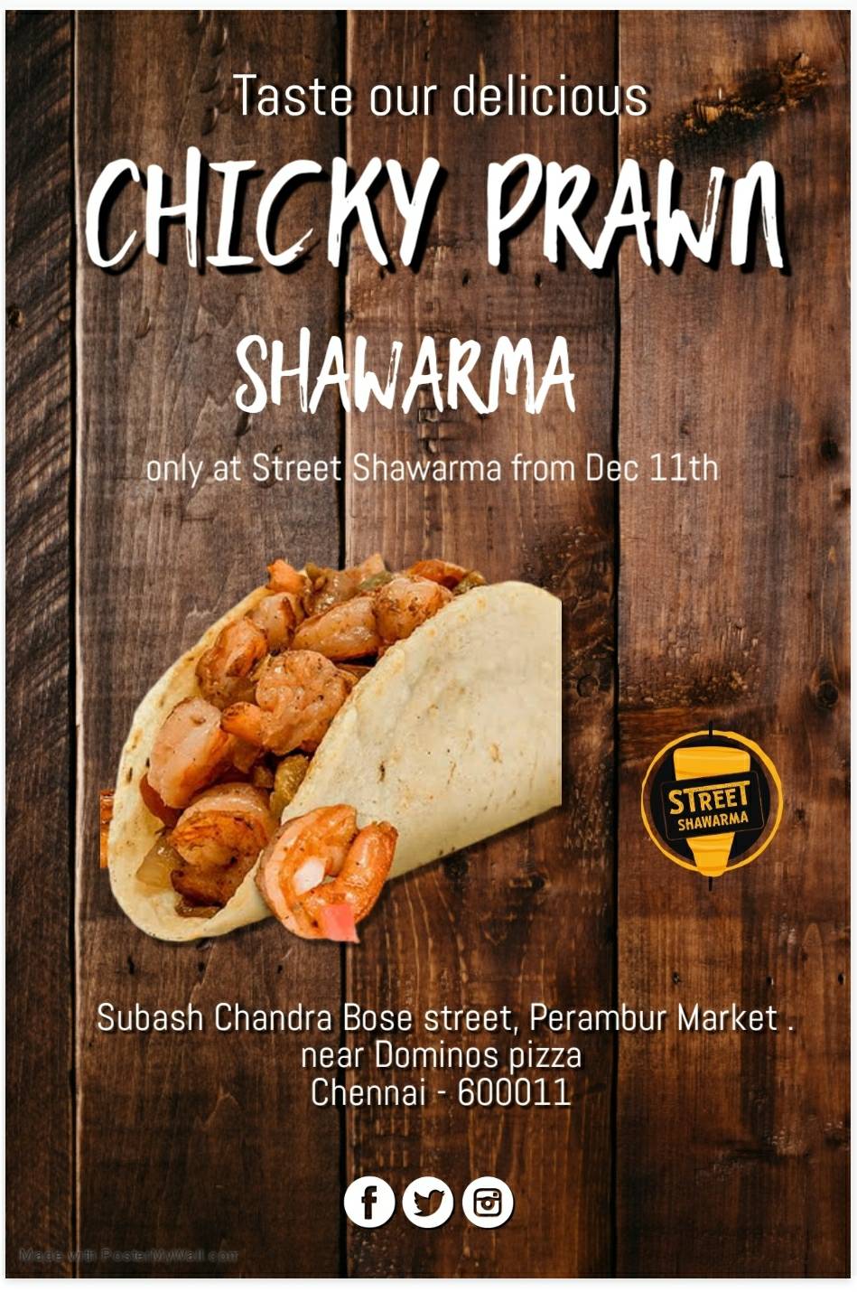 Menu at The Street Shawarma, Chennai