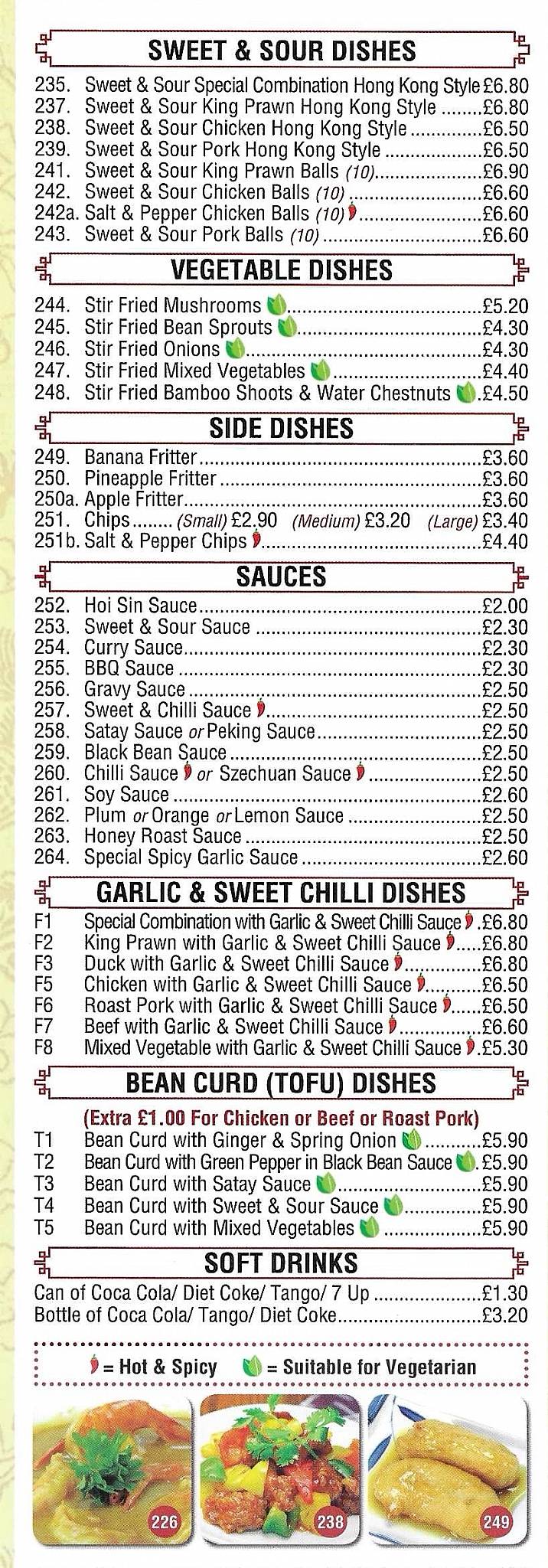 Menu at The Sun fast food, Aberdare