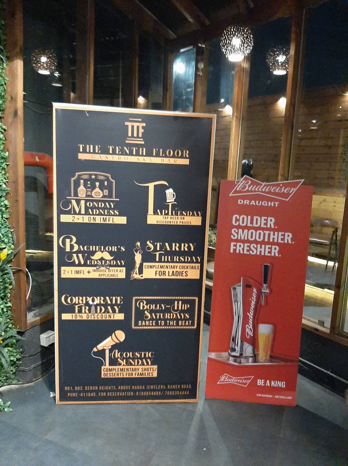 Menu at The Tenth Floor, Pune