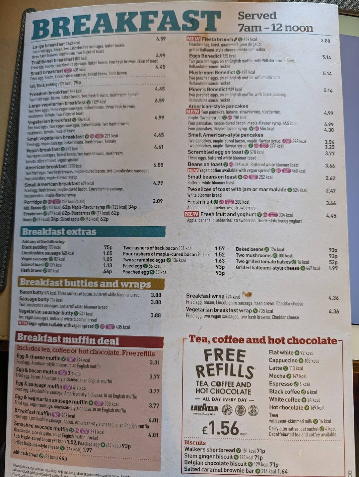 Menu at The Three Tuns - JD Wetherspoon pub & bar, Thirsk