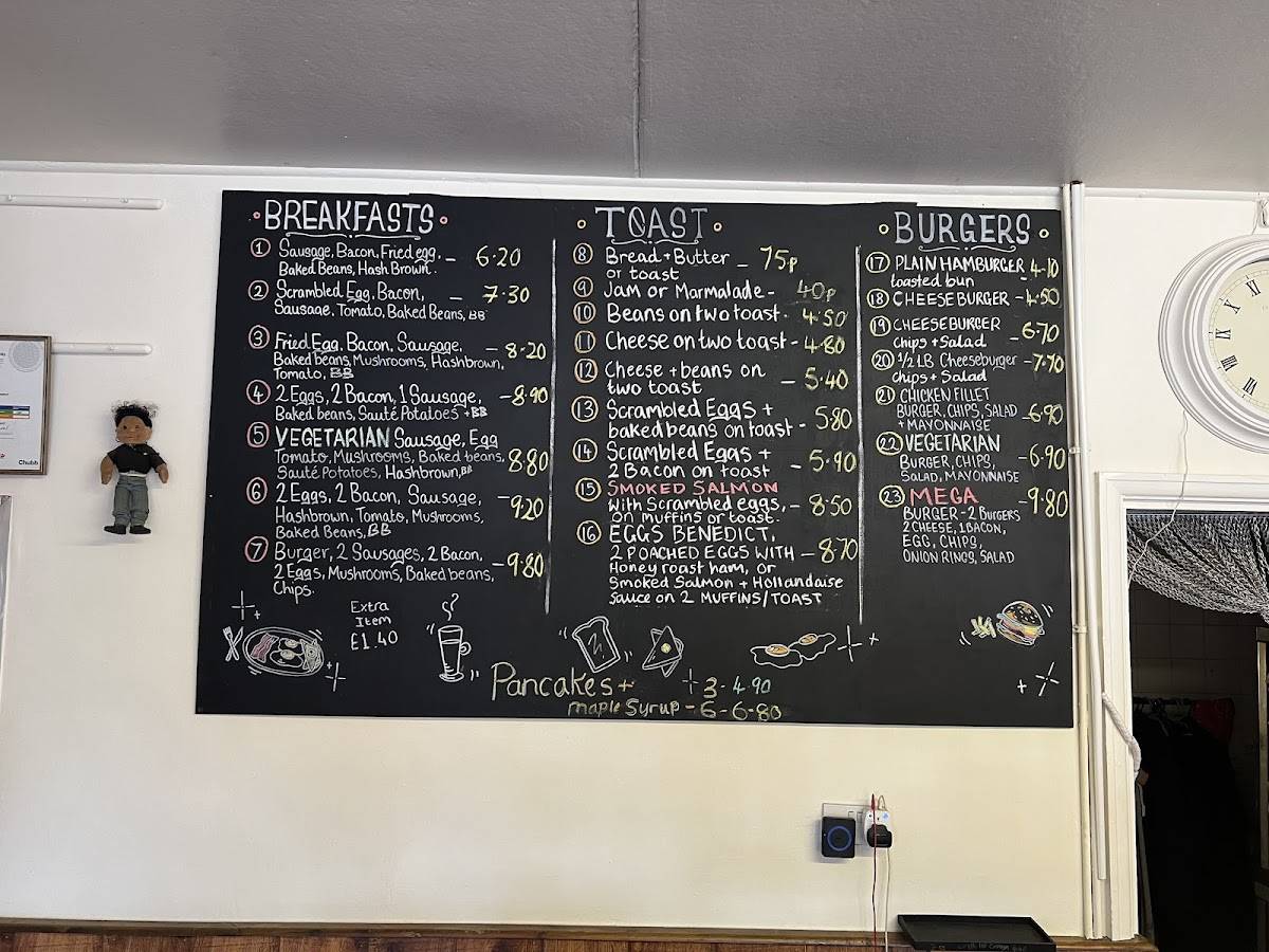 Menu at The Tuck Inn cafe, Hartlip, 1 Hartlip Hill