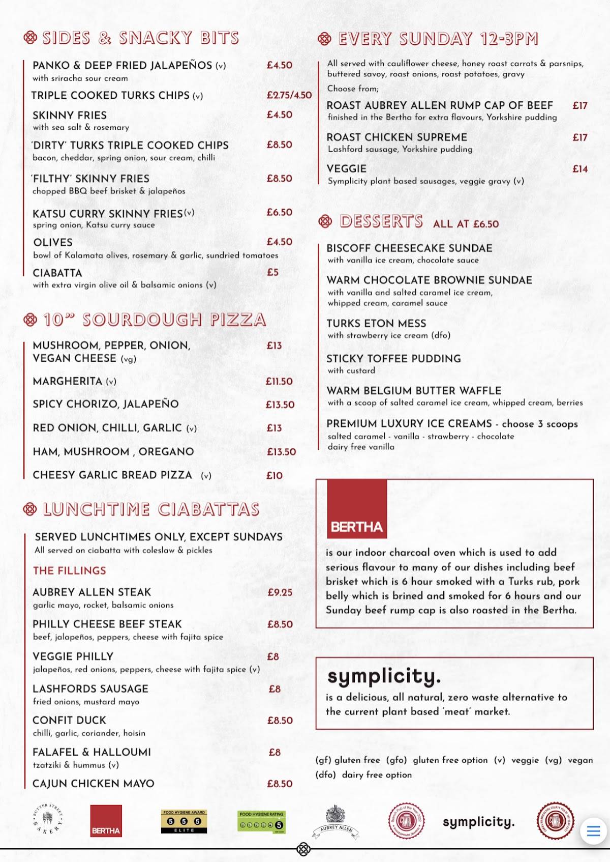 Menu at The Turks Head pub & bar, Alcester