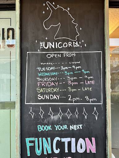 Menu at The Unicorn Bar, Subiaco