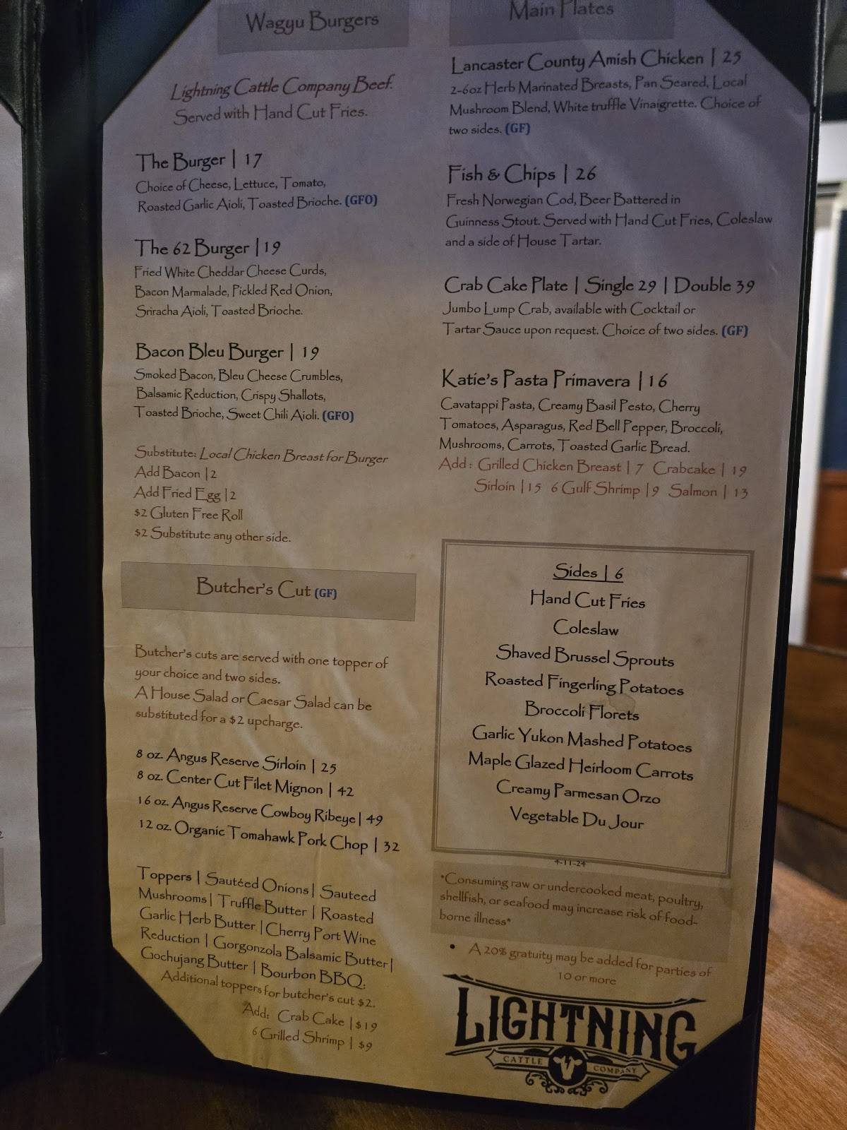 Menu at The Warwick Hotel pub & bar, Hummelstown