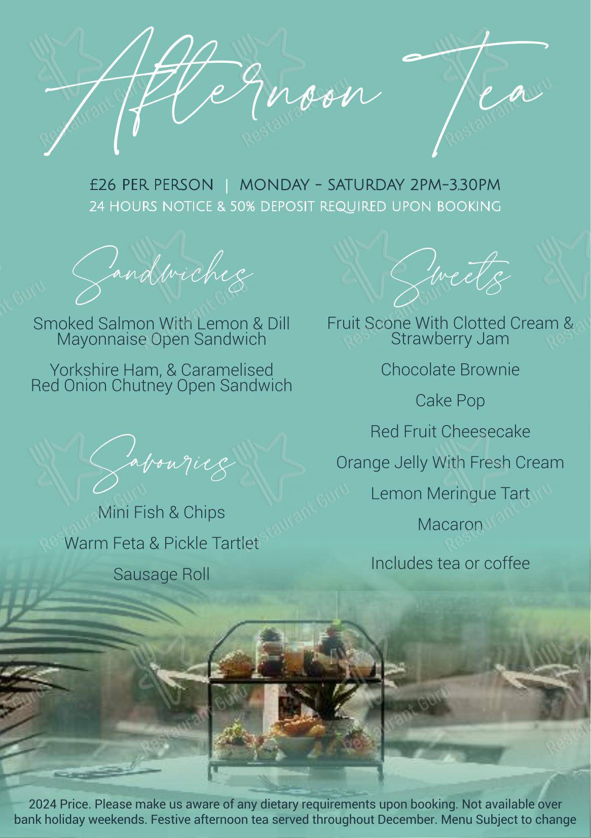 Menu at The Waterfront Cafe, York