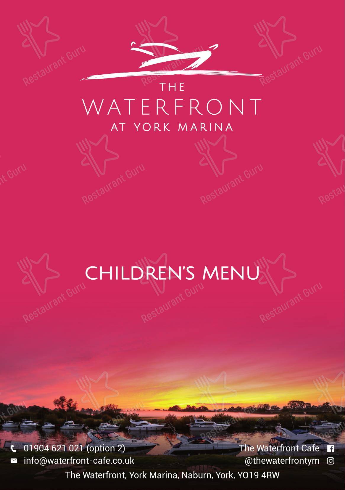 Menu at The Waterfront Cafe, York