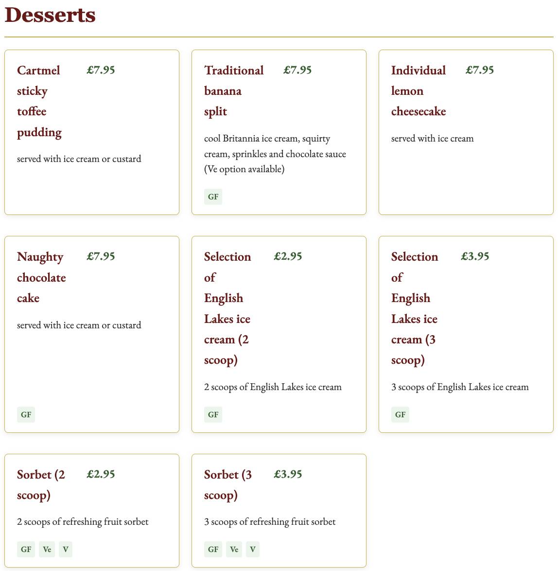 Menu at The Wild Duck Inn pub & bar, Dean