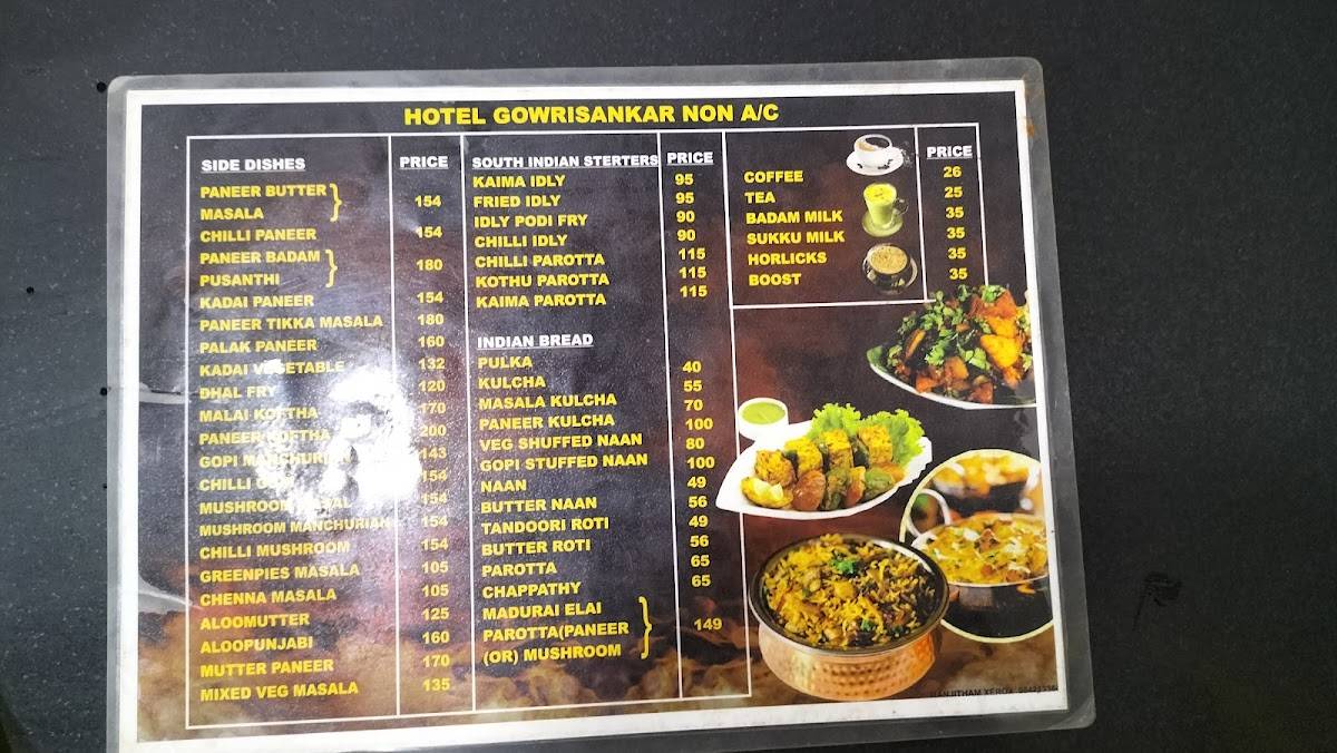 Menu at Hotel Gowri Shankar, Thoothukudi