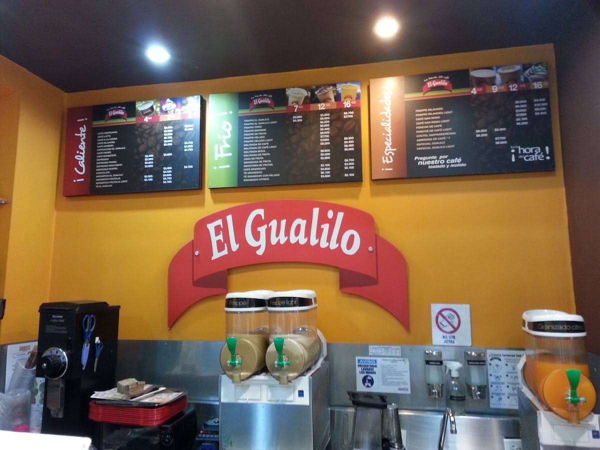 Carta de Tienda del café El Gualilo Carulla Poblado, Colombia