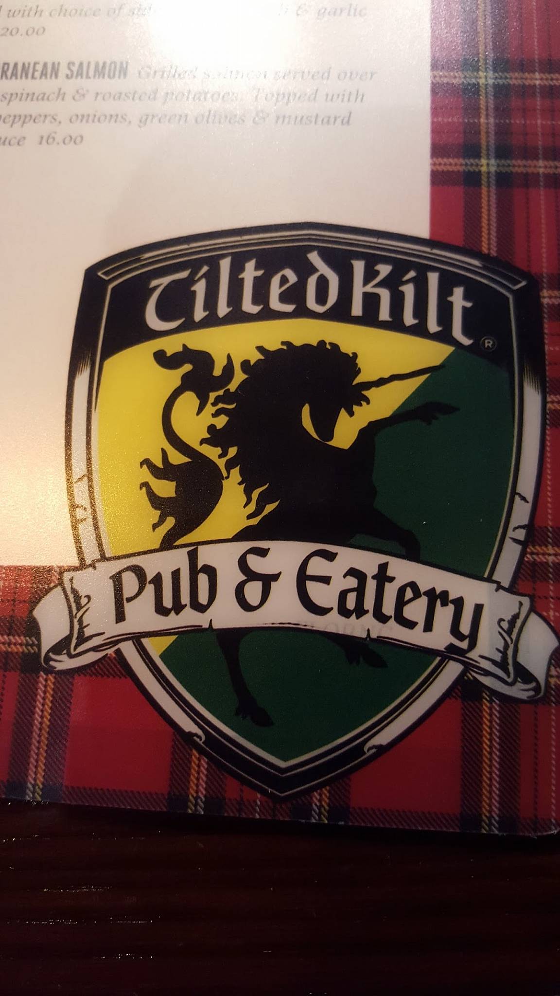 Carta de Tilted Kilt Pub and Eatery, Florence