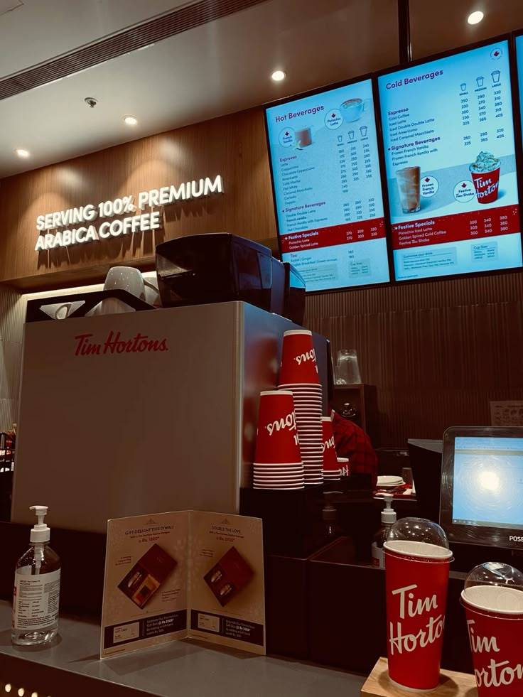 Carta del café Tim Hortons, Dubai, The Walk