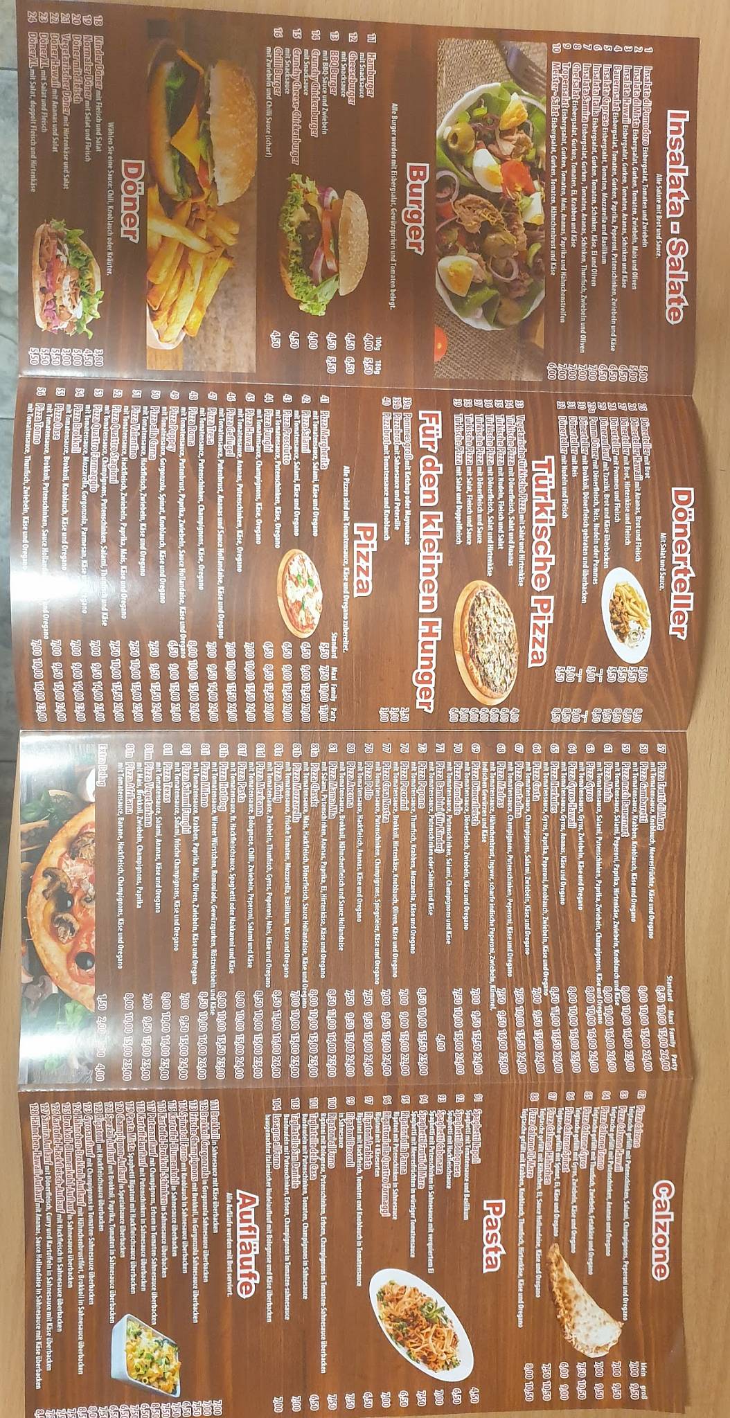 Speisekarte von Pizzeria Samira, Woldegk