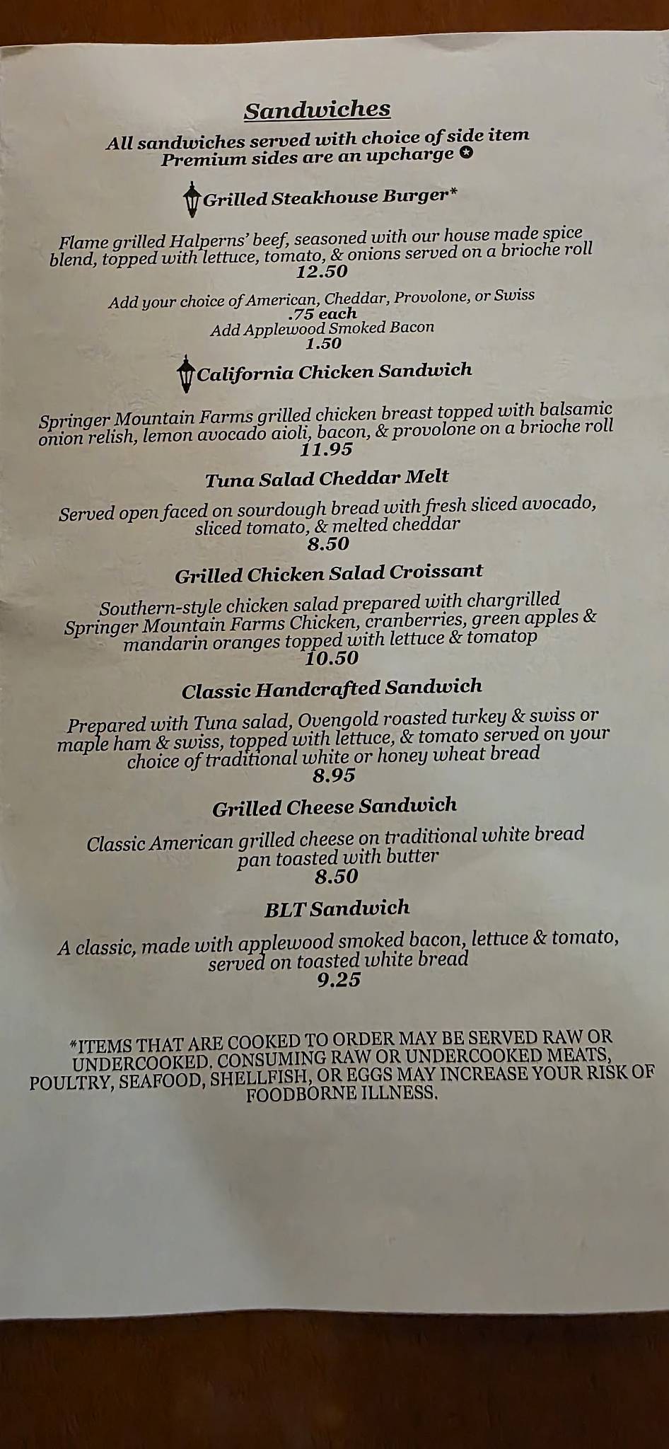Menu at Tower & Church Bistro pizzeria, Marietta