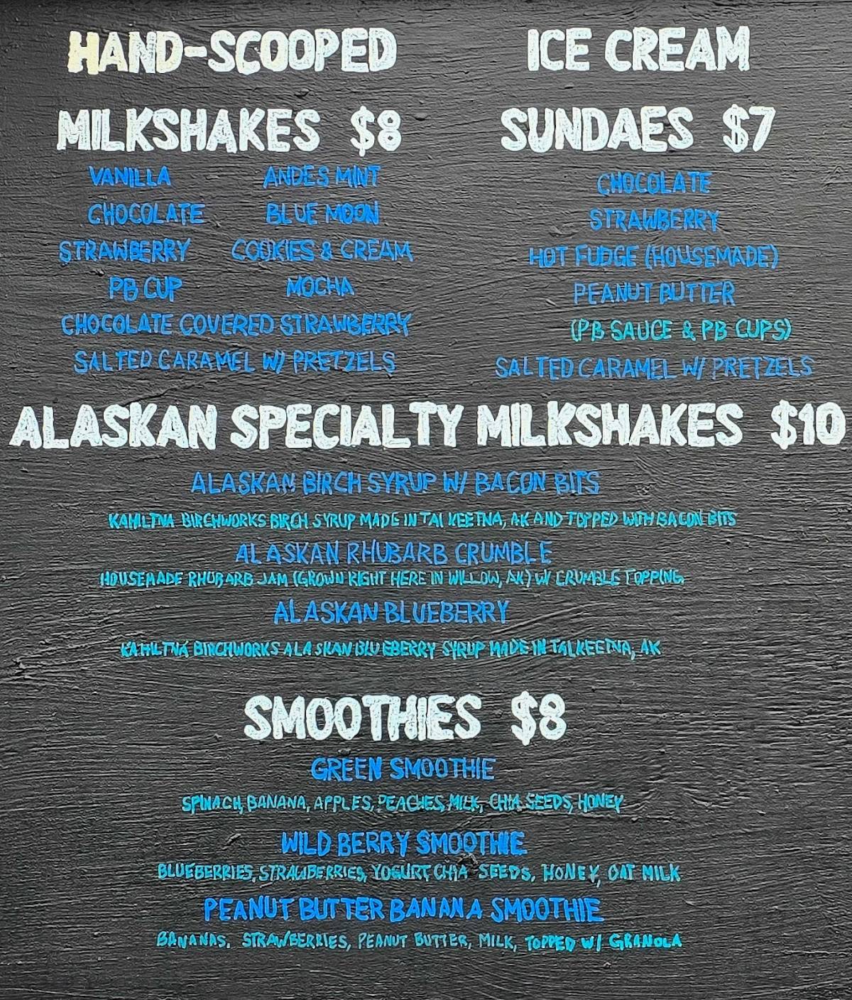 Menu at Trailside Cafe - Homemade Food & Coffee, Willow