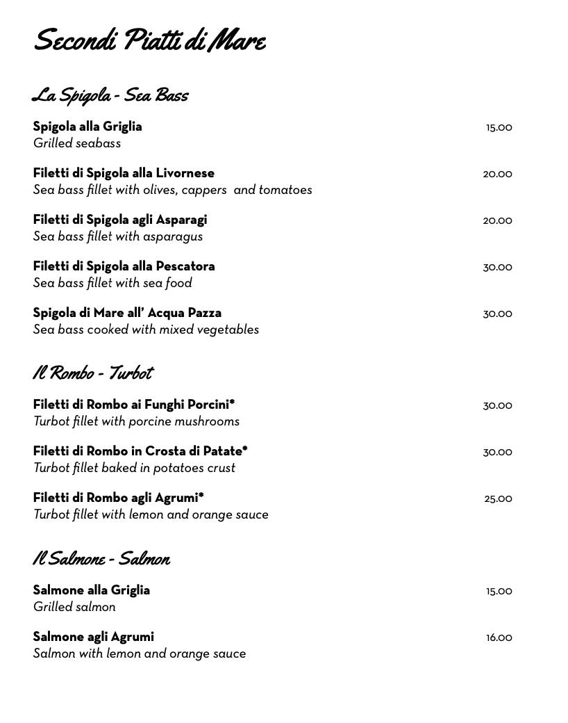 Menu da Trattoria Cecio ristorante, Roma
