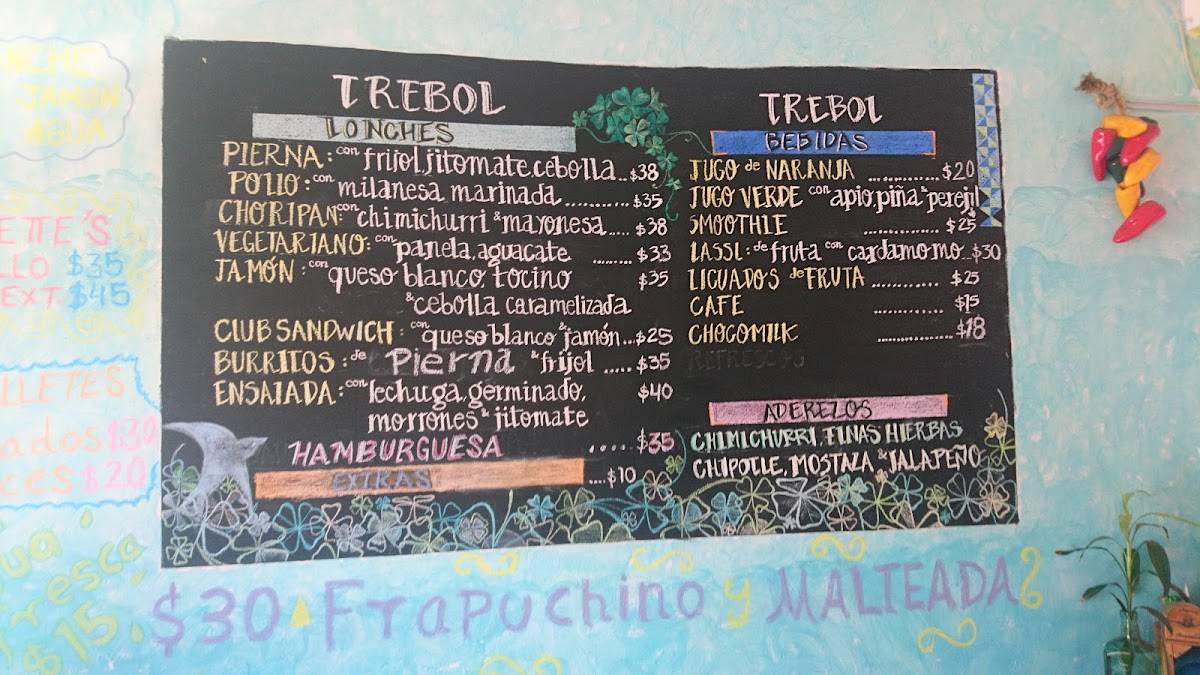 Menu at Trébol restaurant, Guadalajara, C. Pedro Antonio Buzeta 277-A
