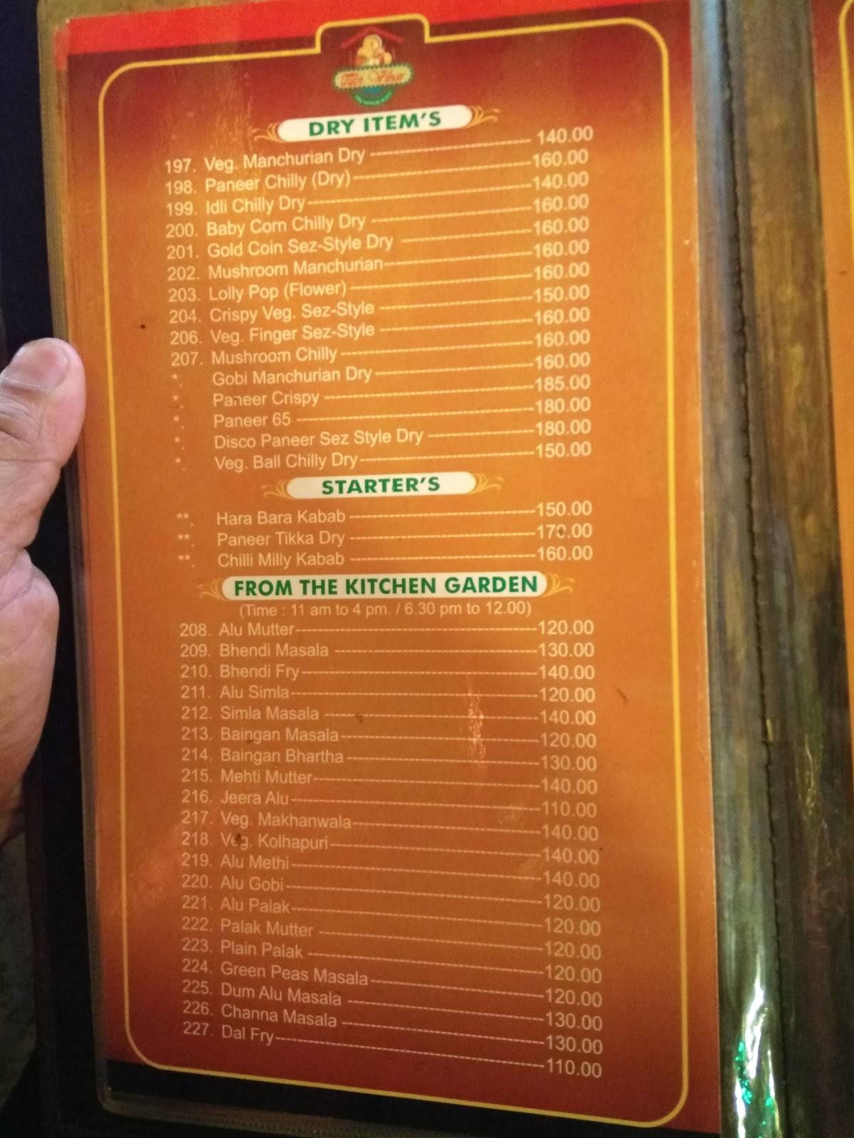 Menu at Tulsi Vihar Veg Restaurant, Mumbai, Suman CHS