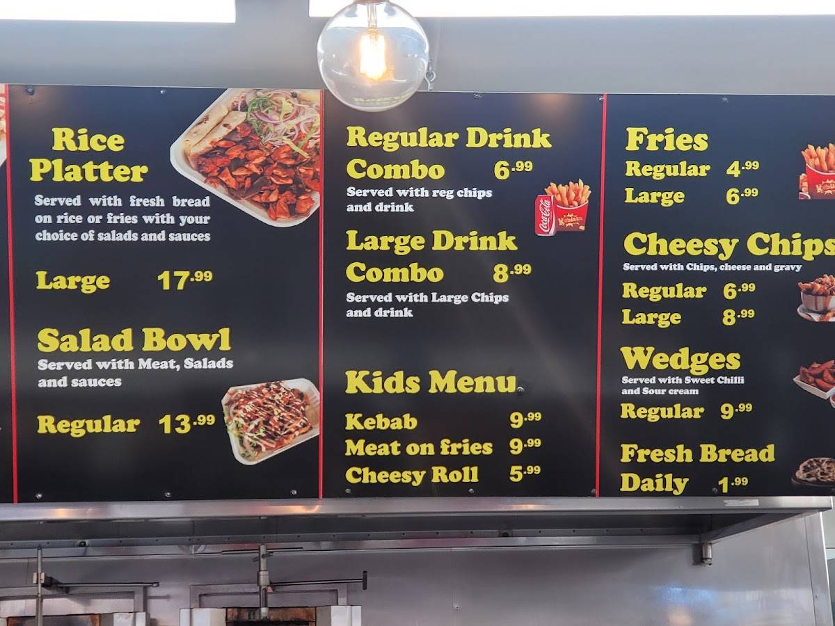 Menu at Turkish Kebab (Kebizza), Timaru