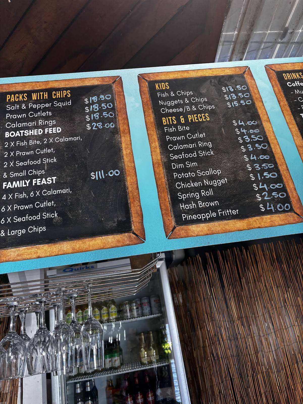 Menu at Tuross Boatshed & Cafe, Tuross Head, 93 Trafalgar Rd