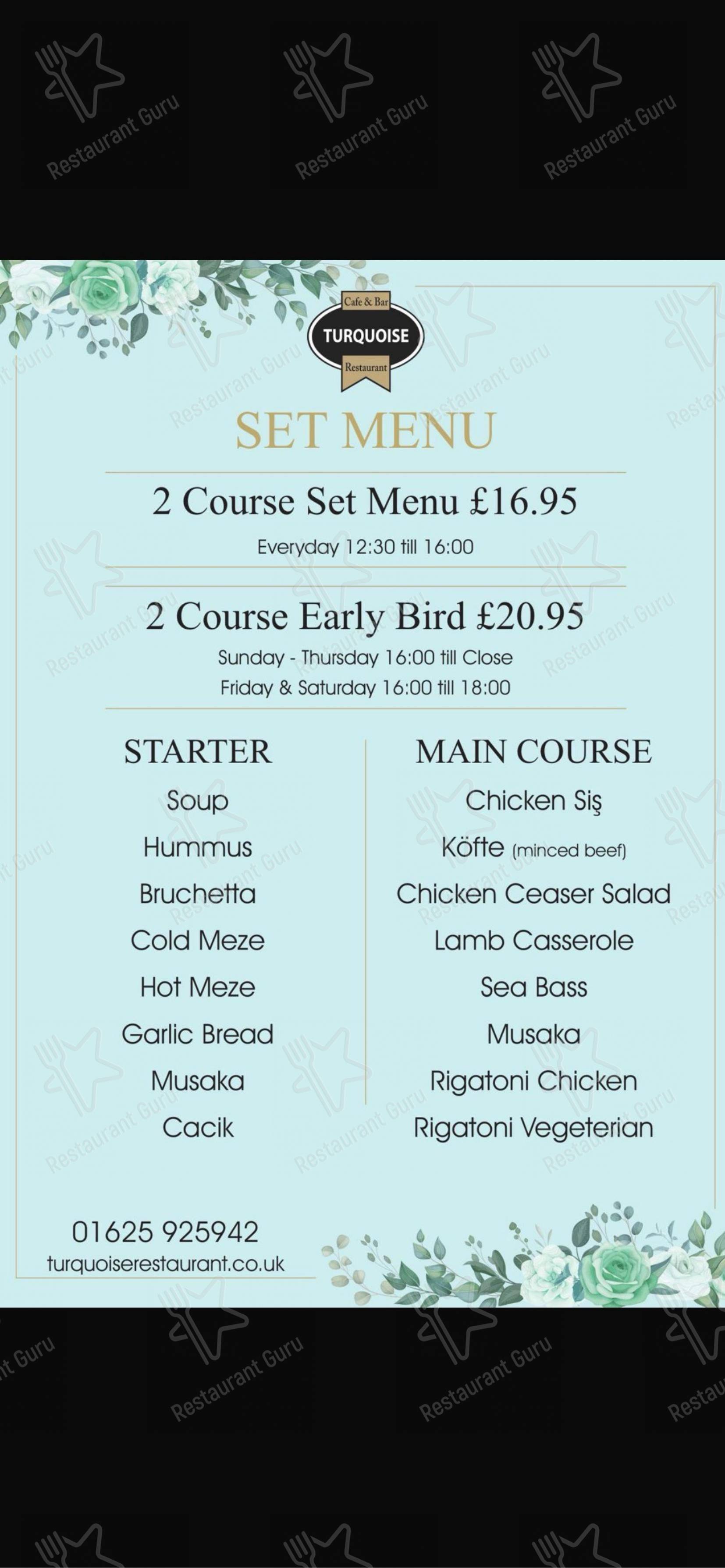 Menu at Turquoise pub & bar, Cheadle, 65 High Street Cheadle SK8 1BJ