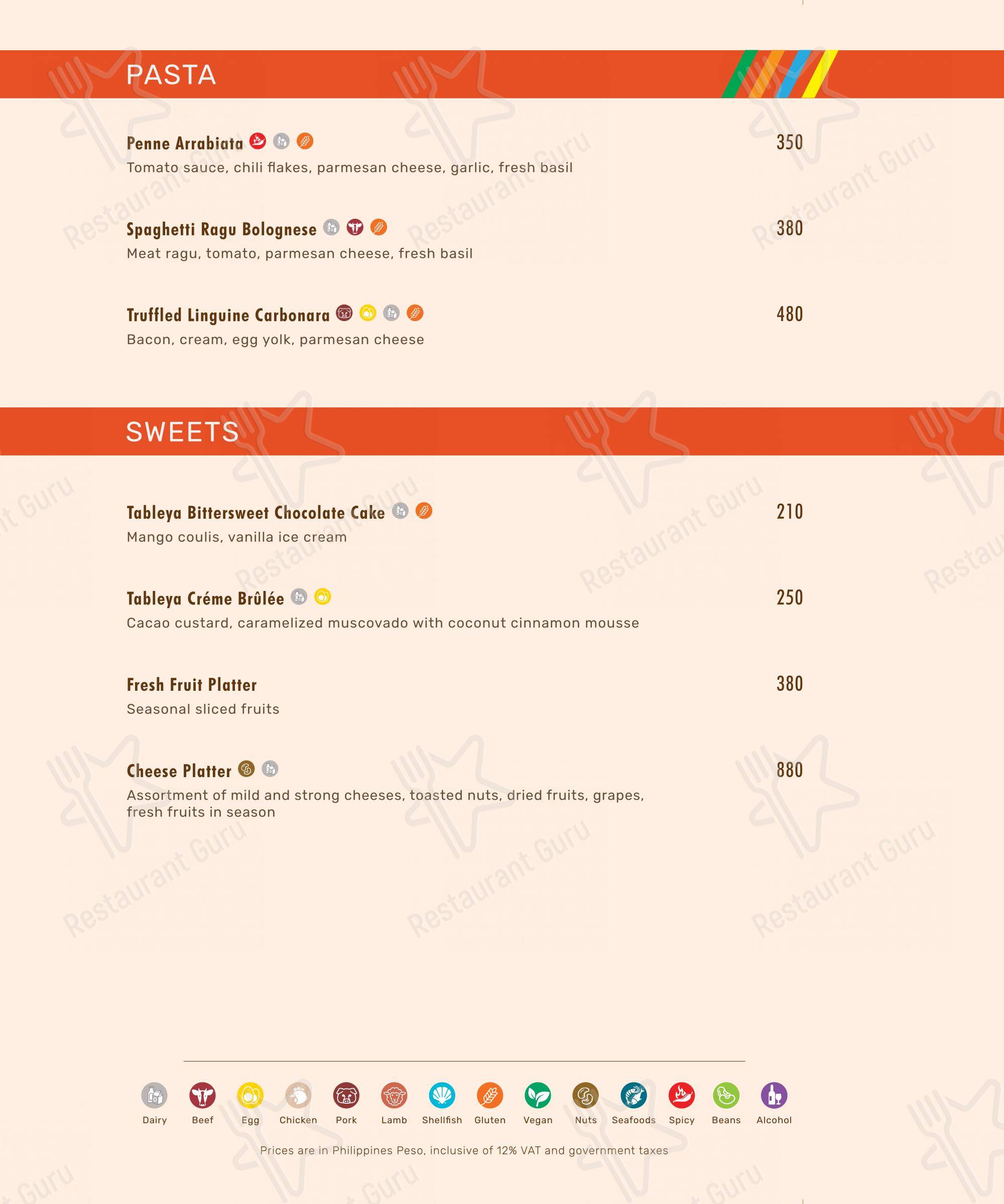 Carta del restaurante UNO at Waterfront Airport Hotel and Casino, Lapulapu