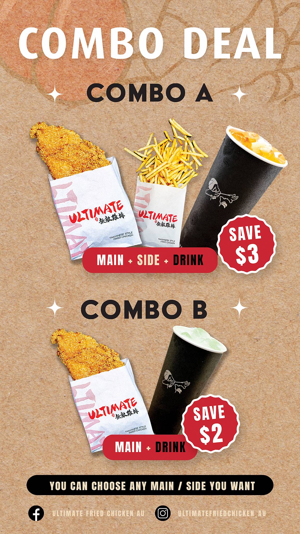 Menu at Ultimate Fried Chicken restaurant, Northbridge