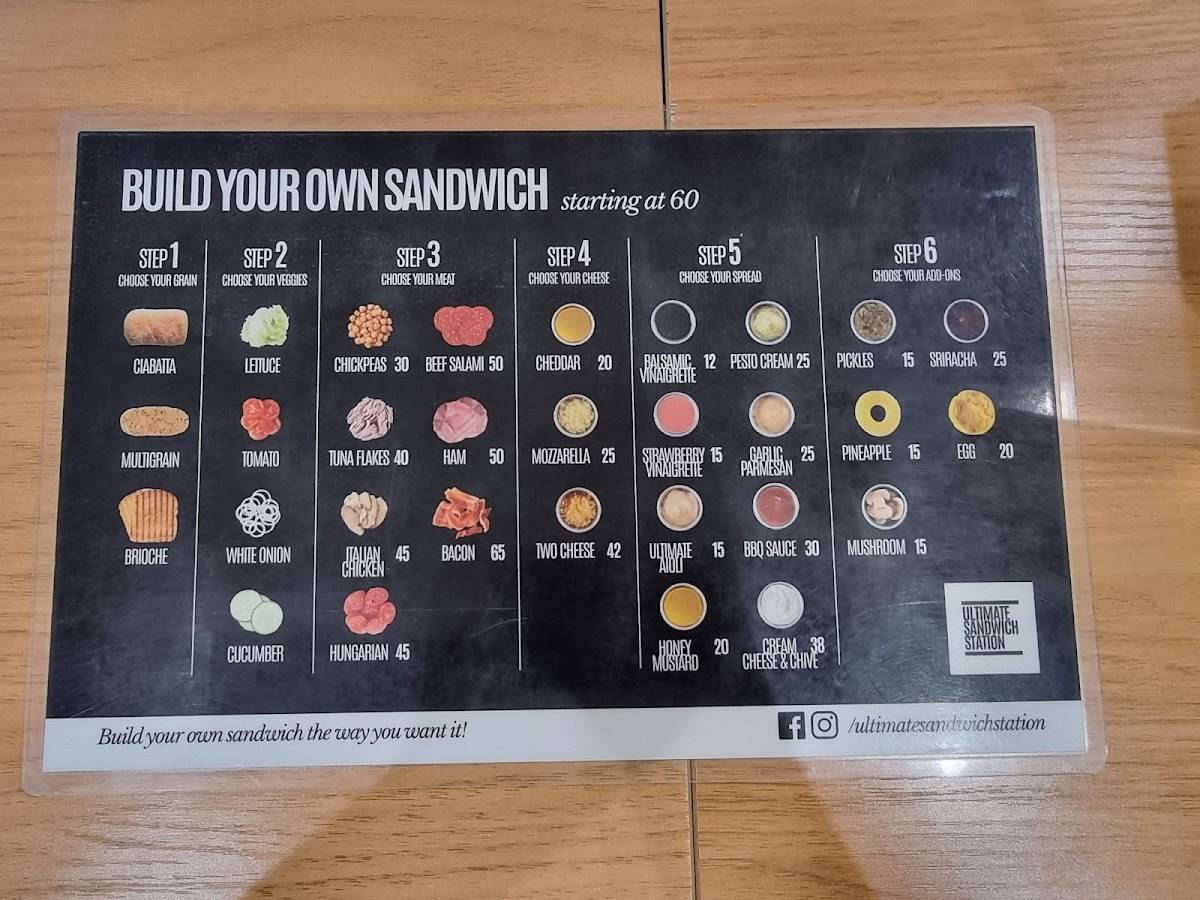 Menu at Ultimate sandwich station restaurant, Cebu City, Cebu South ...