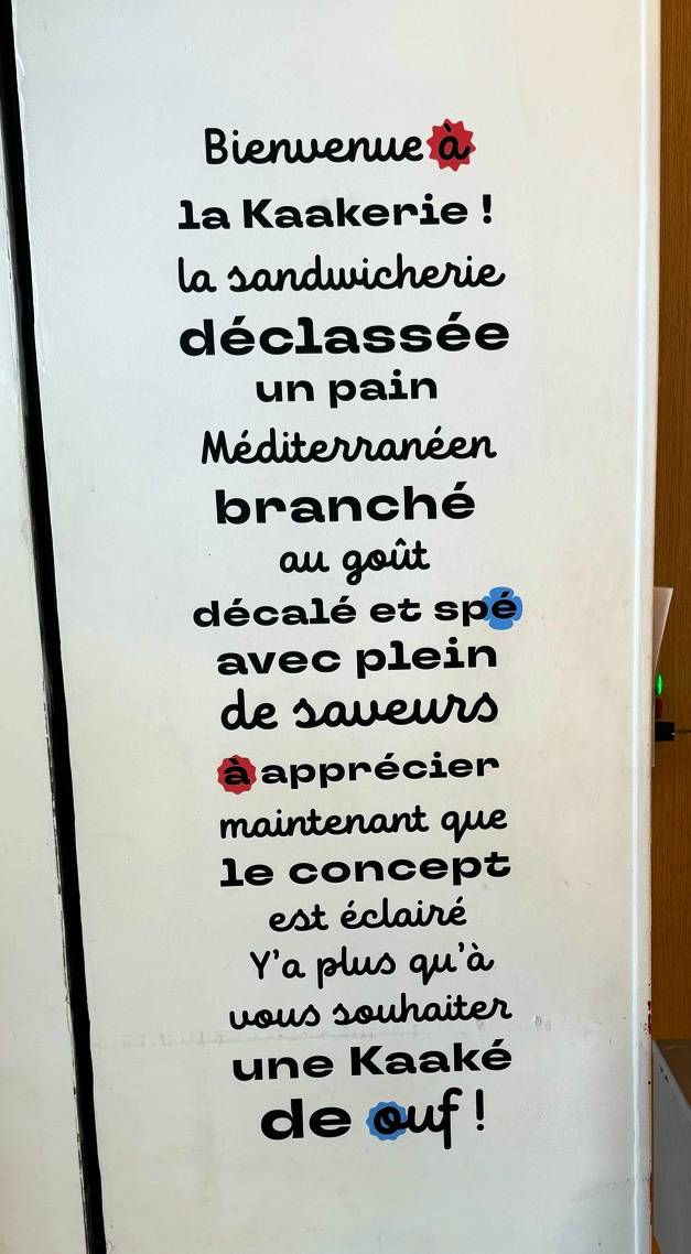 Menu at Une Kaaké à Paris restaurant, Paris