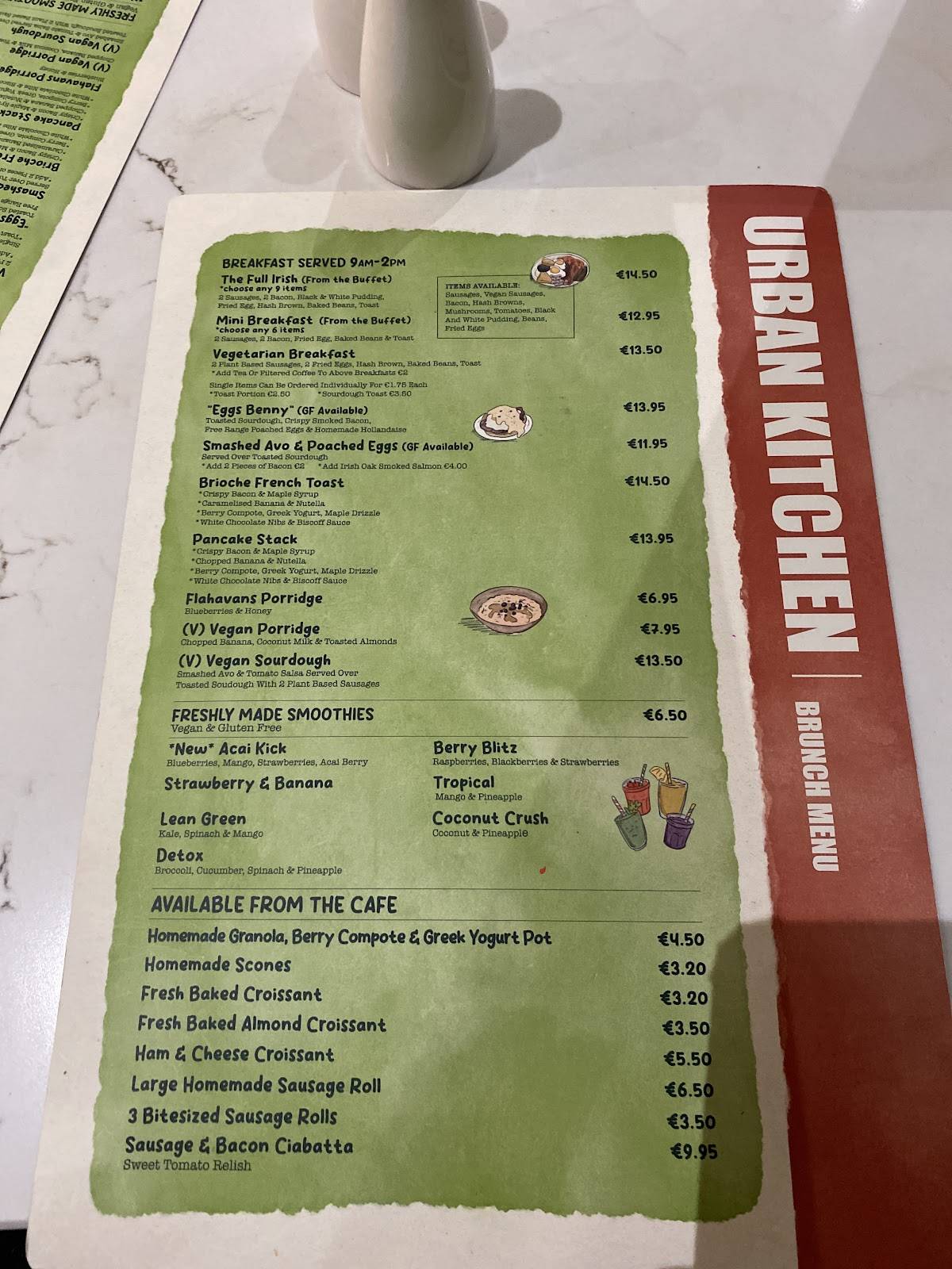 Menu at Urban Kitchen & Coffee cafe, Naas