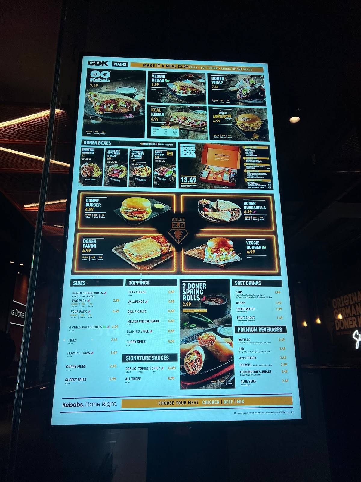 Menu at German Doner Kebab fast food, Uxbridge