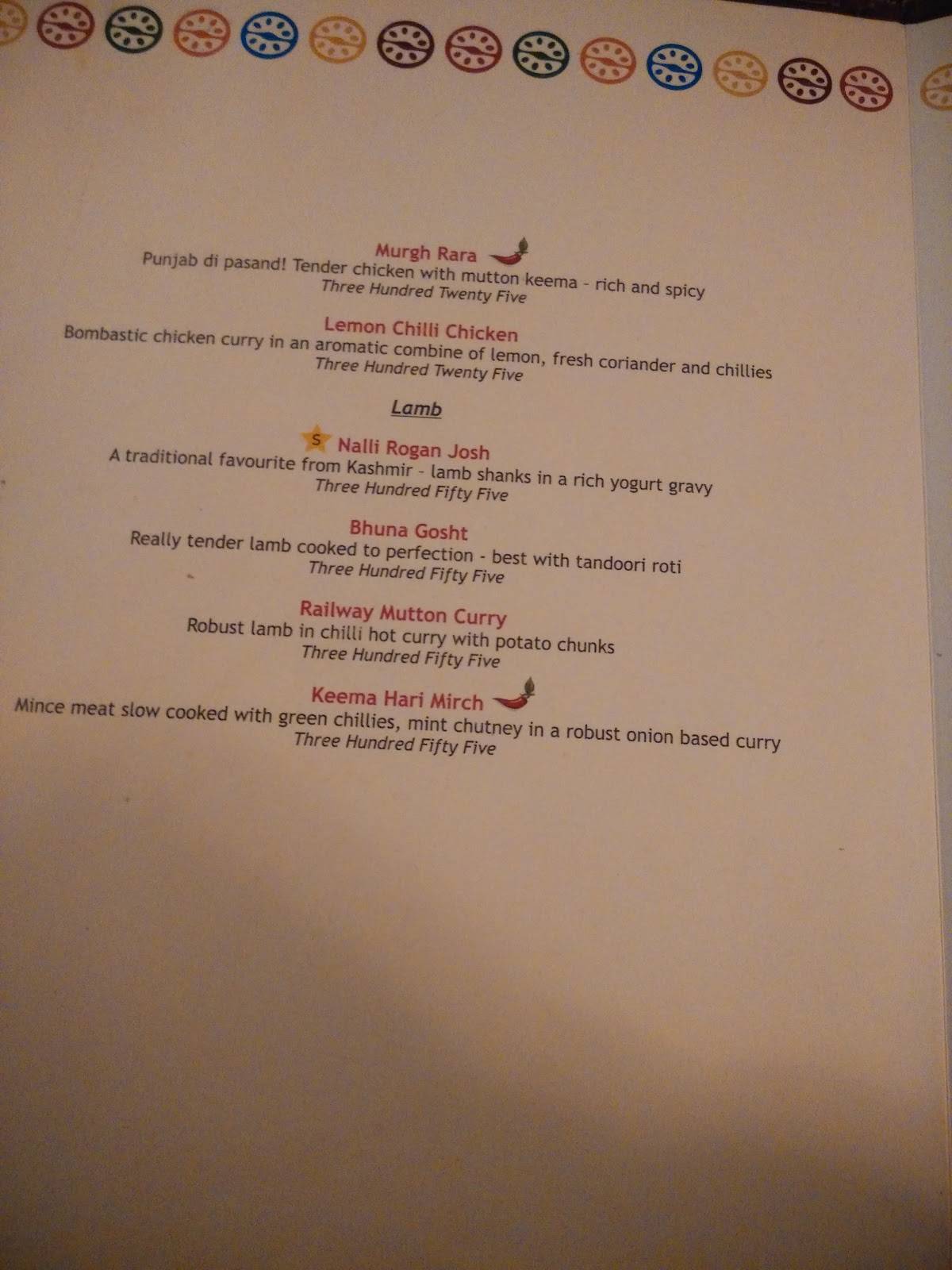 Menu at The Yellow Chilli, Vadodara, SF 1-8
