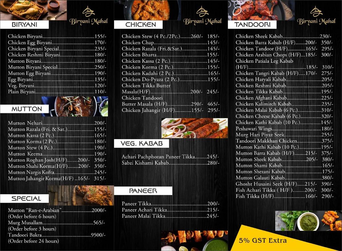 Menu at My Biryani Mahal A Family Restaurant, Varanasi