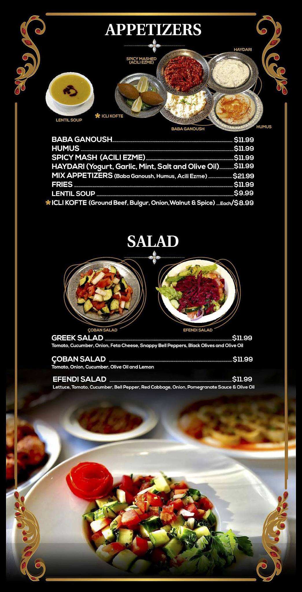 Menu at Efendi Restaurant (RUTHERFORD LOCATION), Vaughan