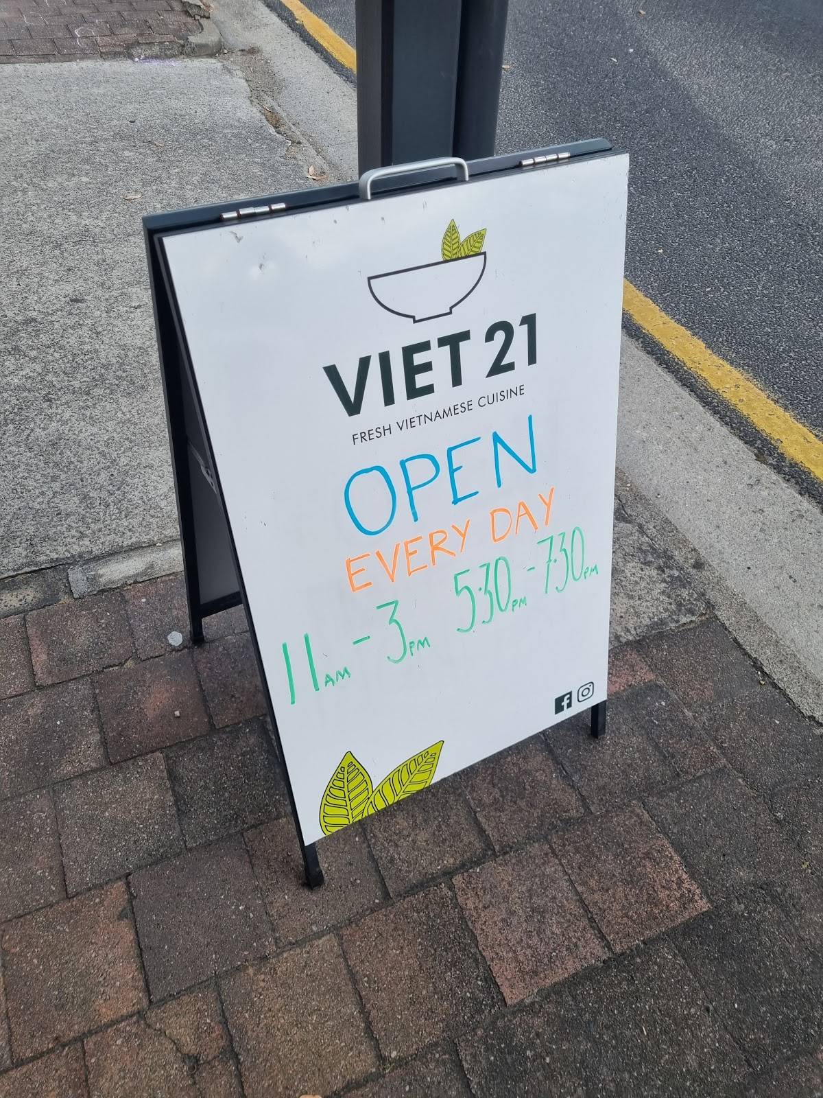 Menu at Viet 21 restaurant, Robe