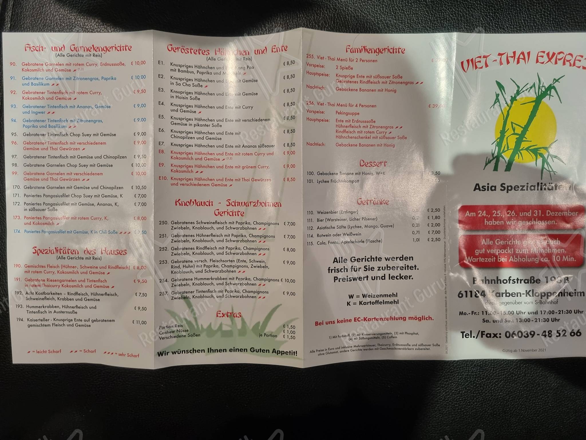 Speisekarte von Viet Thai Express restaurant, Karben
