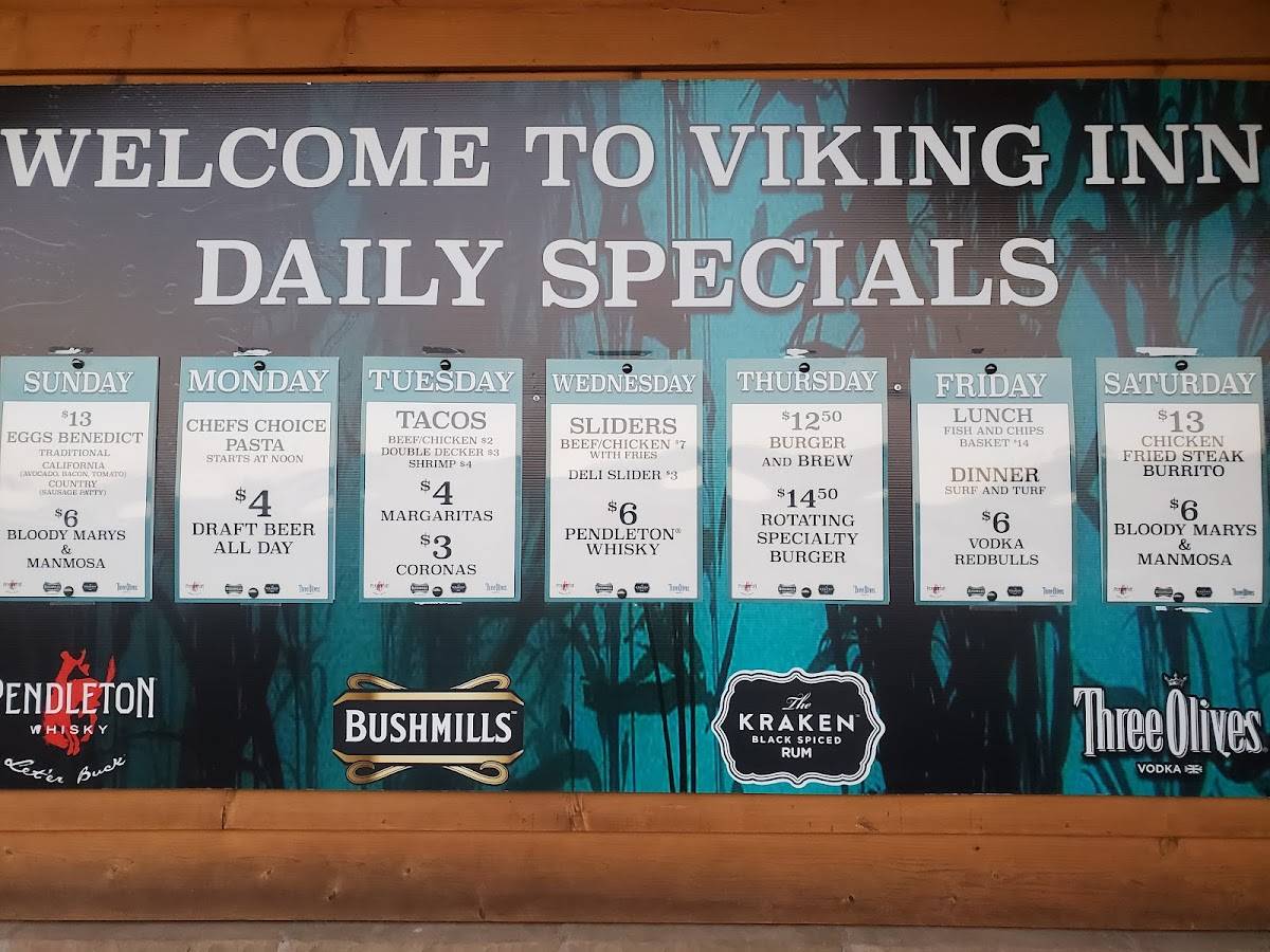 Menu at Viking Inn pub & bar, Junction City